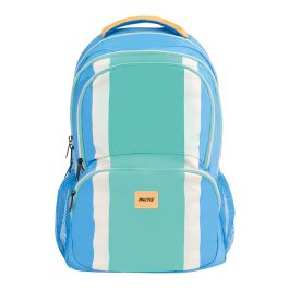 4-zip school backpack (25 L) '3 lines' series, blue • FACTIS