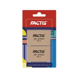 Blister pack of 2 Soft Rub erasers SR12 for Fine Arts • FACTIS