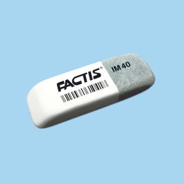 Caja 40 gomas de borrar doble uso IM40 (blanco-gris) • FACTIS