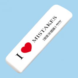 Giant I love mistakes eraser and individually wrapped • FACTIS